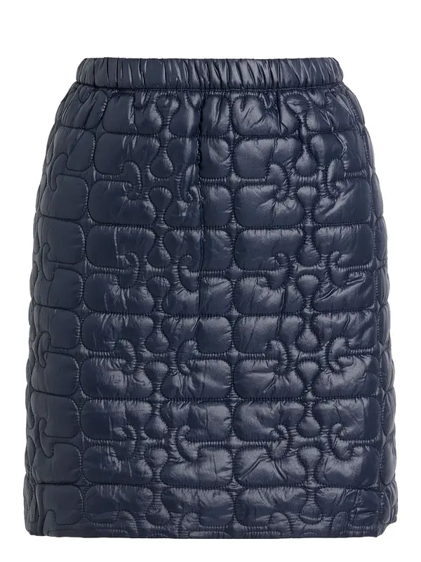 GANNI Quilted Shell Mini Skirt - Navy
