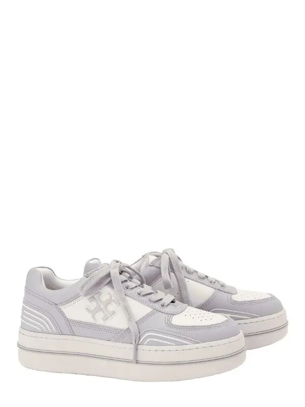 Tory Burch Clover Platform Sneakers - Purity / Silver / Light Gray