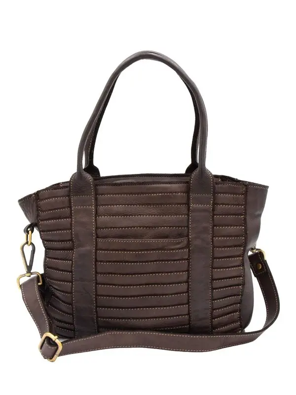 BOLSA NOVA Milan Italian Leather Tote - Chocolate