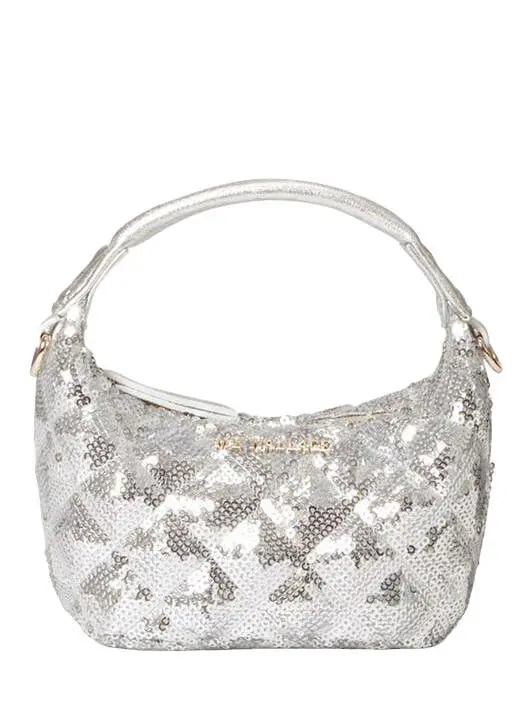 Mz Wallace Tiny Metro Sequin Top Handle Bag - Ice Sequin