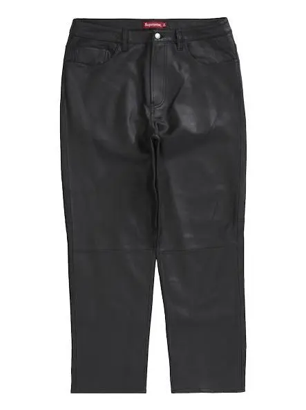 Supreme Leather 5-pocket Jean - Black