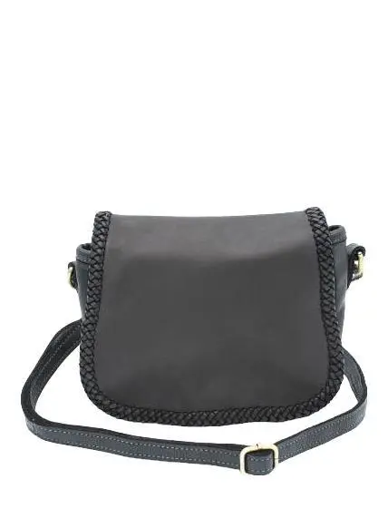 BOLSA NOVA Naples Saddle Bag With Braided Detail - Black