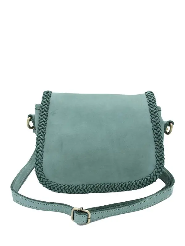 BOLSA NOVA Naples Saddle Bag With Braided Detail - Pistachio