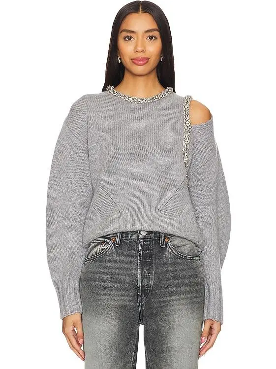 Simkhai Monroe Embellished Pullover - Grey Melange