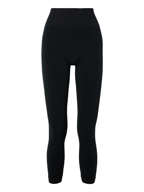 Perfect Moment Ribbed Thermal Modal-blend Leggings - Black