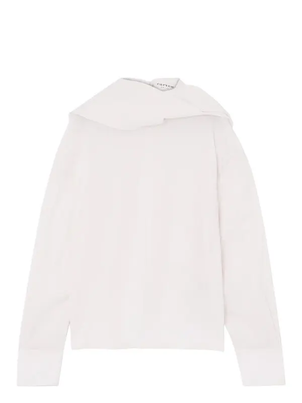 Carven Scarf-detailed Voile Blouse - Neutrals