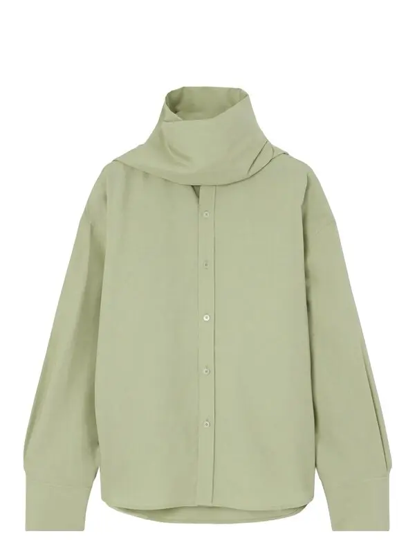 Carven Scarf-detailed Shirt - Green