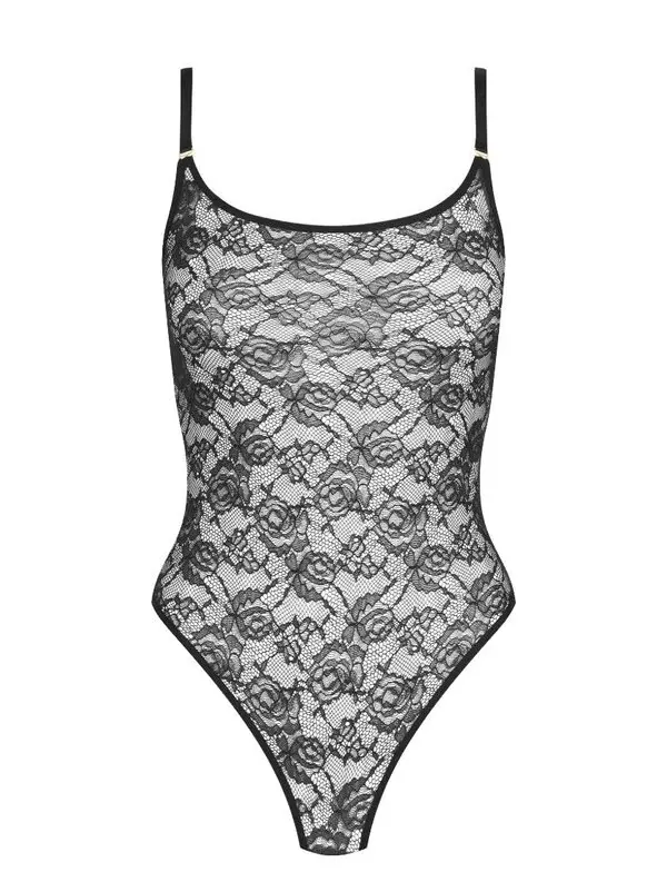 MAISON CLOSE Flashback Thong Bodysuit - Black