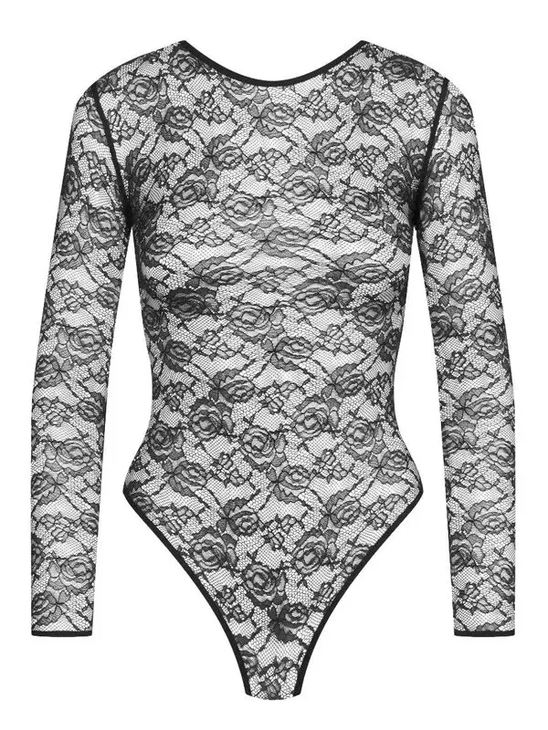 MAISON CLOSE Flashback Long-sleeve Bodysuit - Black