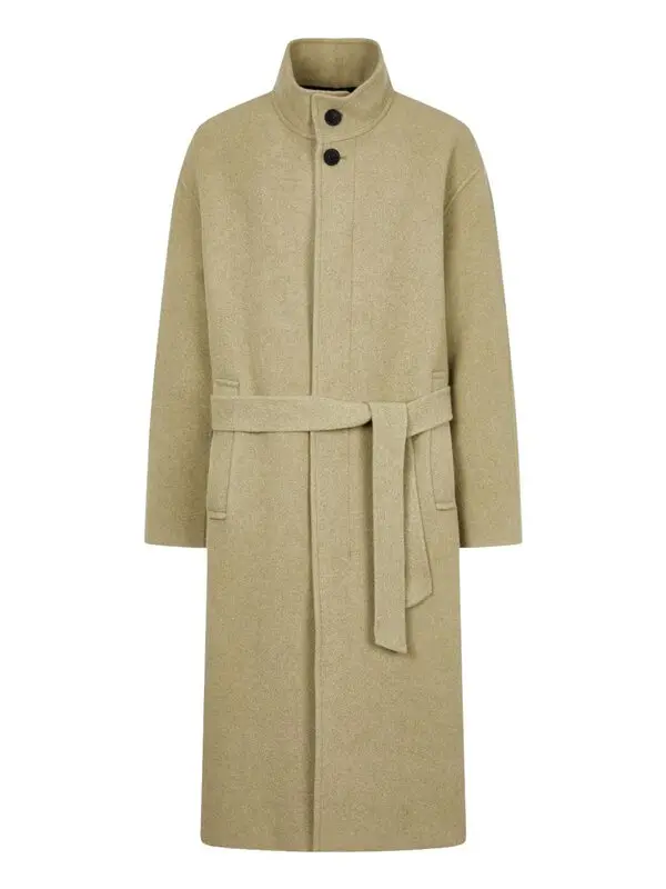 STUDIO TOMBOY High-neck Belted Wool Coat - Neutrals