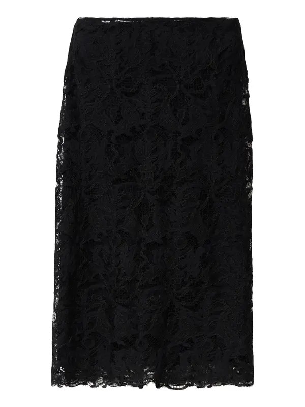 Fabiana Filippi Macramé Lace Mid-calf Skirt - Black