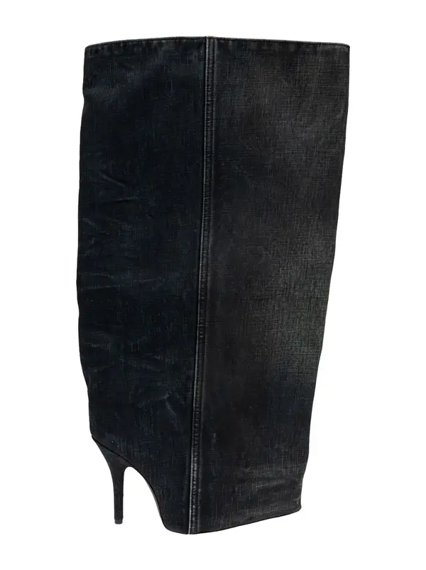 Balenciaga 110mm Denim Stiletto Boots - Black
