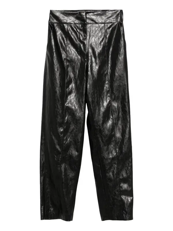 Federica Tosi Tapered Faux Leather Trousers - Black