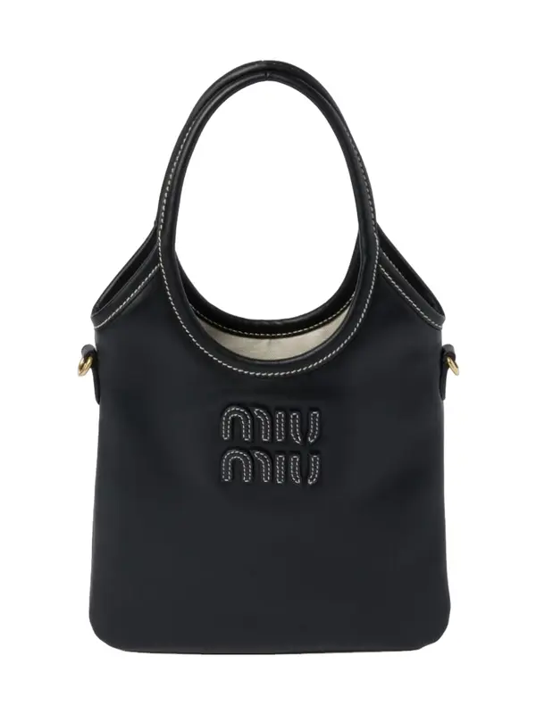 Miu Miu Ivy Leather Tote - Black