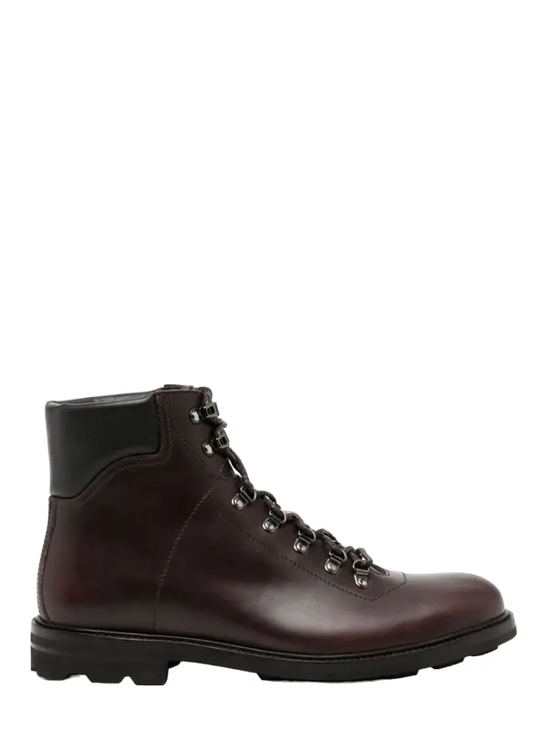 Brioni Oiled Leather Hiking Boots - Brown