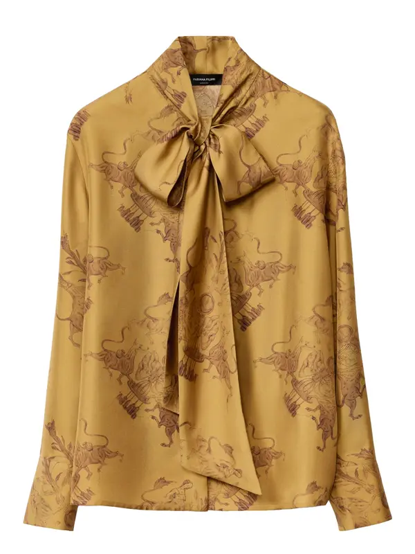 Fabiana Filippi X Benni Bosetto Fabula Vitae Silk Shirt - Yellow