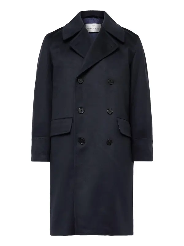 Kingsman Double-breasted Wool And Cashmere-blend Felt Coat - Blue