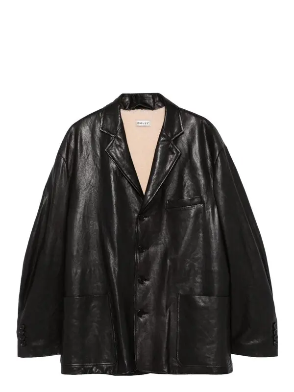 Bally Leather Blazer - Black