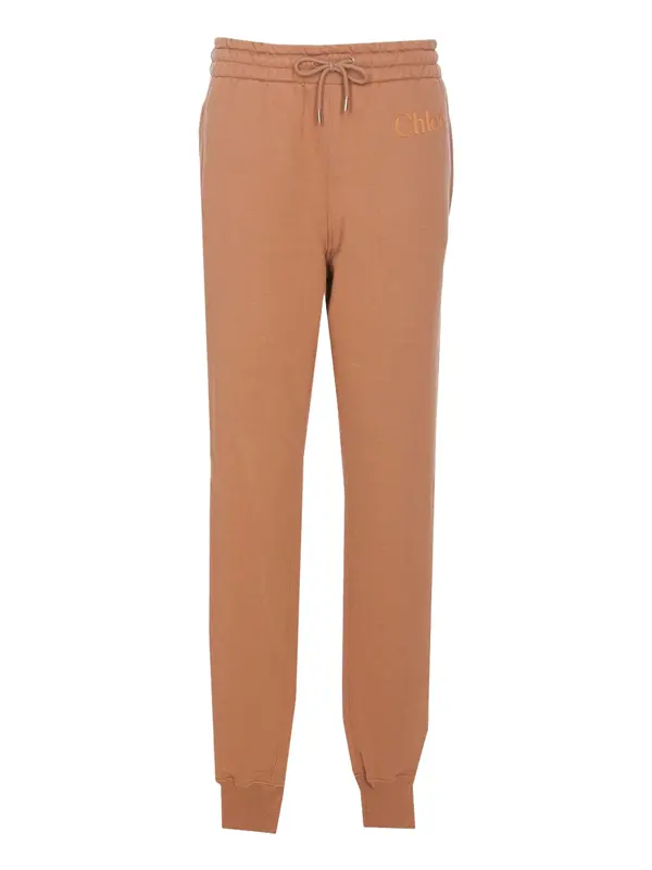 Chloé Logo-embroidered Track Pants - Neutrals