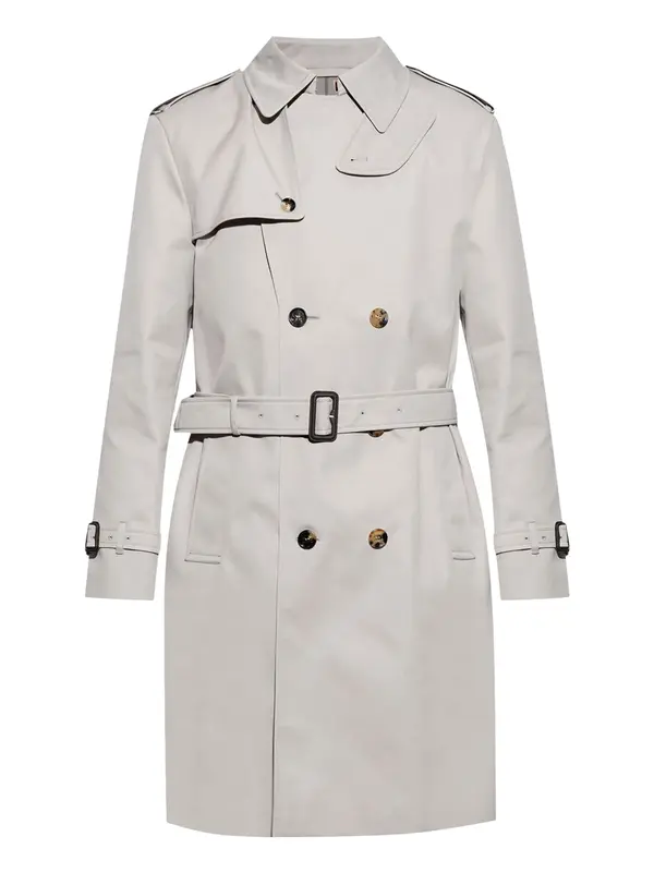Burberry Double-breasted Belted Trench Coat - Grey