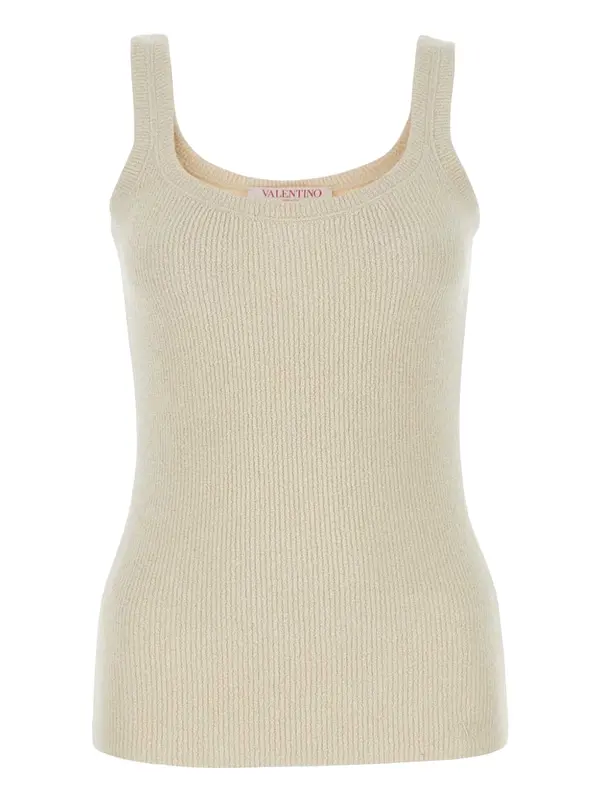 Valentino Garavani Ribbed Tank Top - Neutrals
