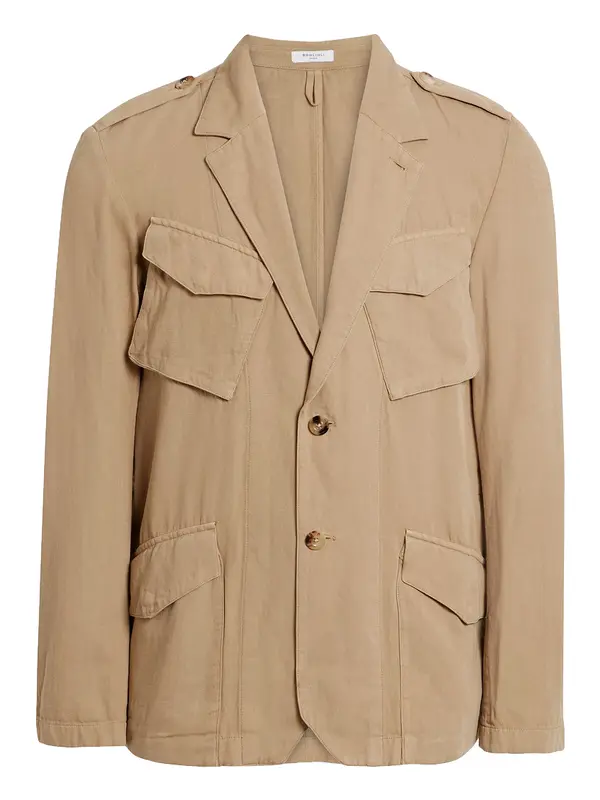 Boglioli Cotton And Linen-blend Canvas Jacket - Neutral