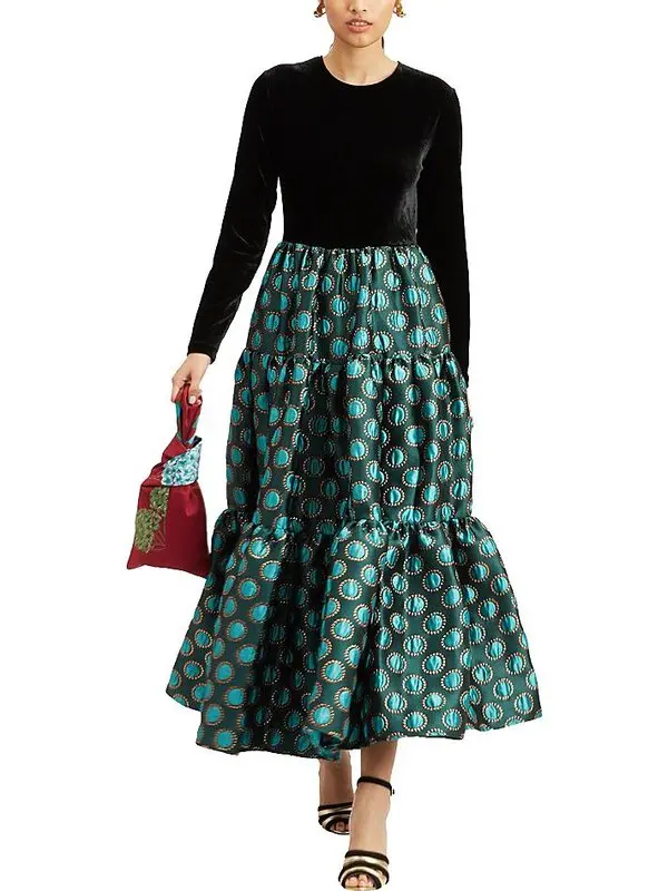 La DoubleJ Big Dress - Jacquard Winter Sun Emerald