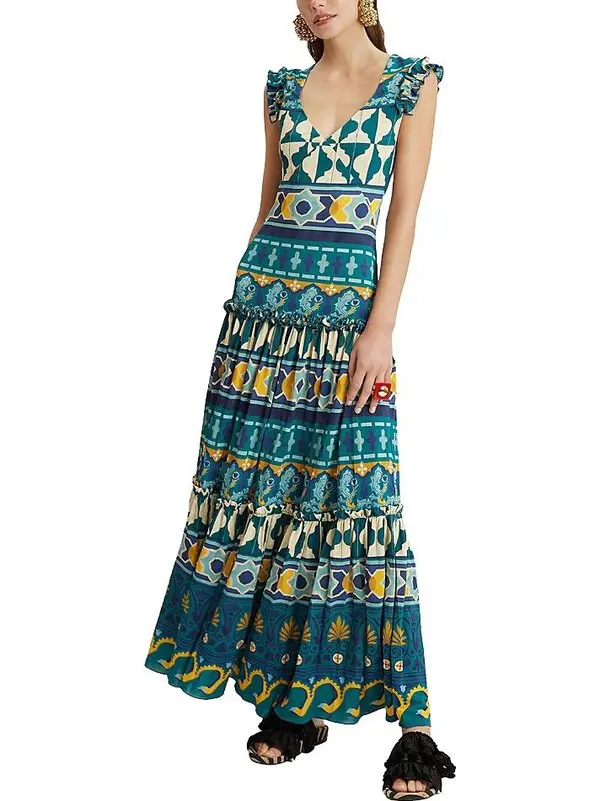 La DoubleJ Pimento Placee Casareale Barre' Dress - Casareale Barre' Pla Emerald