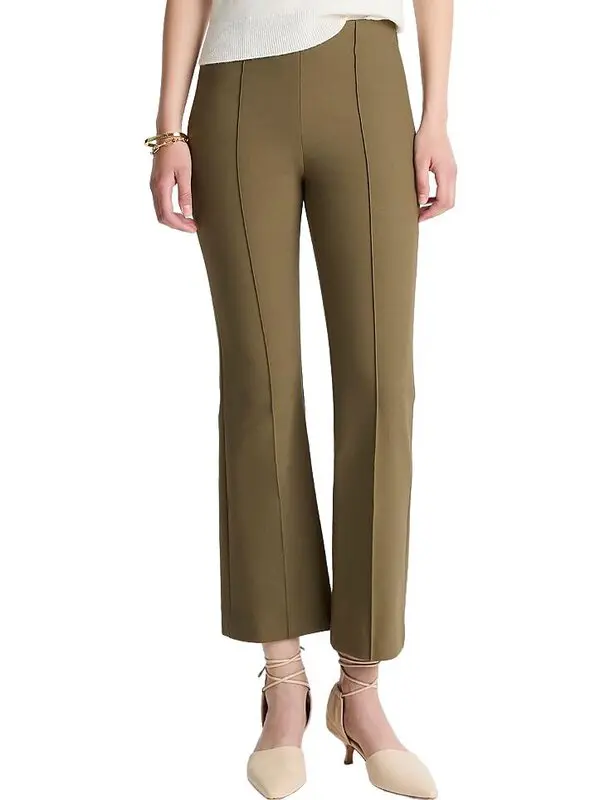 Vince Mid-rise Pintucked Cropped Pants - Cypress