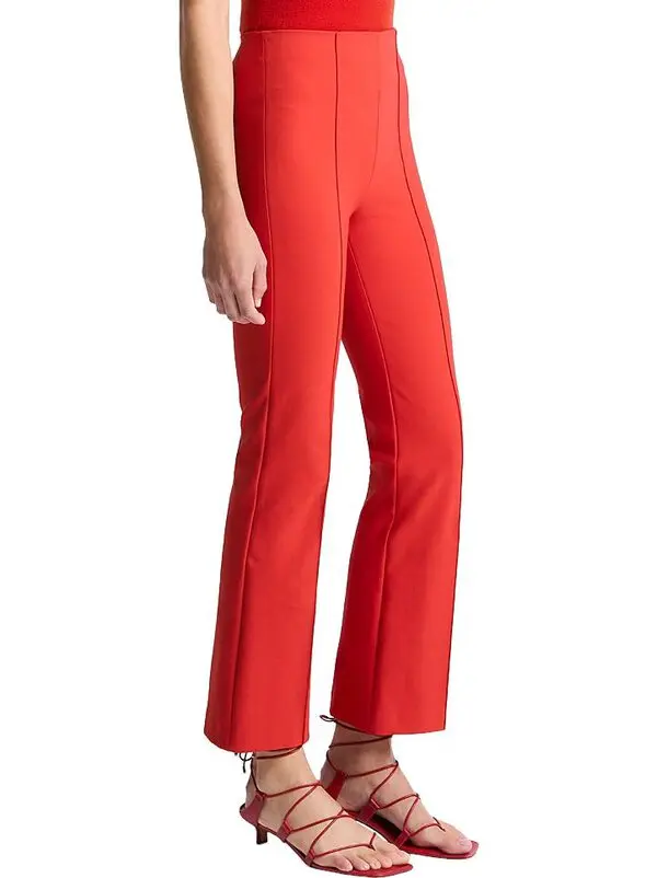 Vince Mid-rise Pintucked Cropped Pants - Dark Poppy