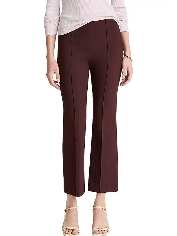 Vince Mid-rise Pintucked Cropped Pants - Oxblood