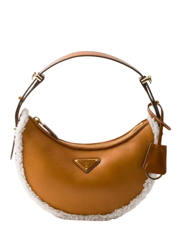 Prada Small Arqué Shoulder Bag - Brown