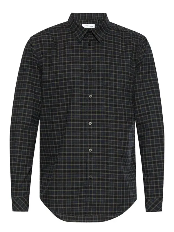 SAMSOE SAMSOE Check-print Shirt - Blue