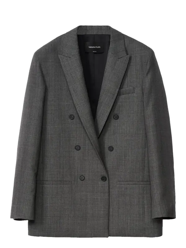 Fabiana Filippi Glen Prince Of Wales Blazer - Grey