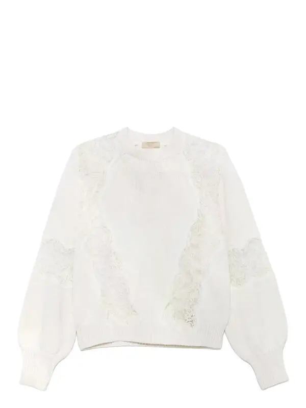 Elie Saab Lace-inserts Sweater - Neutrals