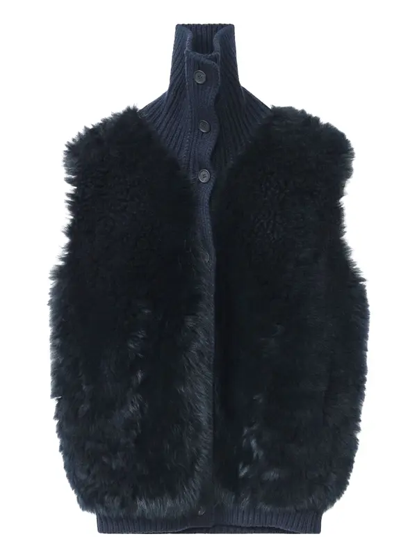 Fabiana Filippi Shearling Panelled Vest - Blue