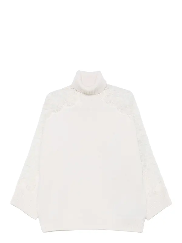 Elie Saab Lace-detail Sweater - White