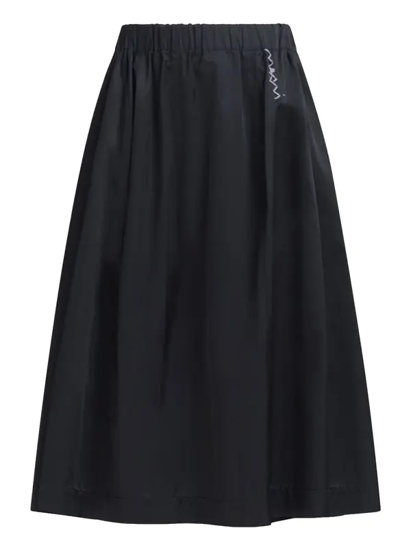 Marni Logo-embroidered Midi Skirt - Black