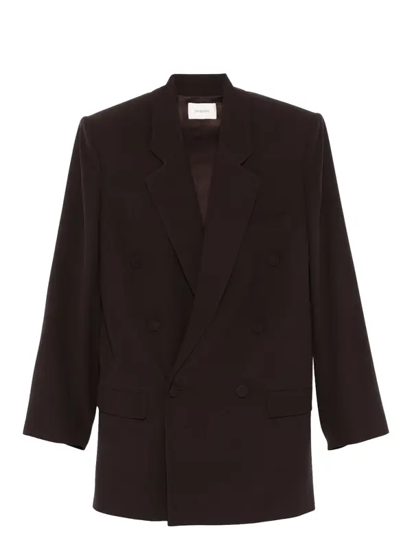 Saint Laurent Silk Crepe Blazer - Brown