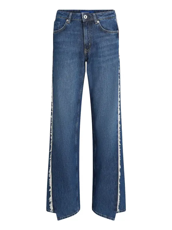 Karl Lagerfeld Fringed Straight-leg Jeans - Blue
