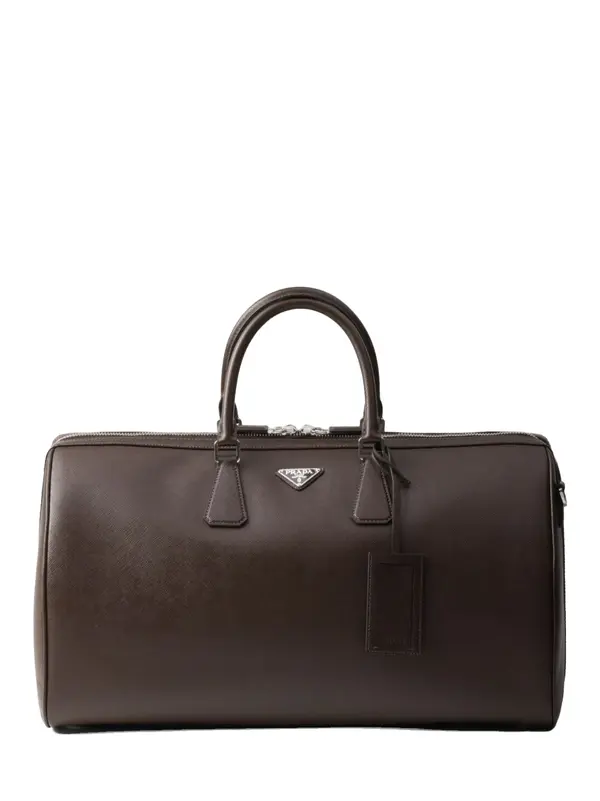 Prada Saffiano Leather Duffle Bag - Brown