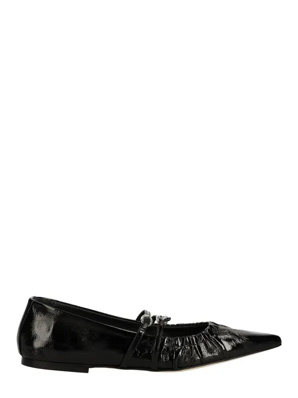 MSGM Ruched Ballerina Flats - Black