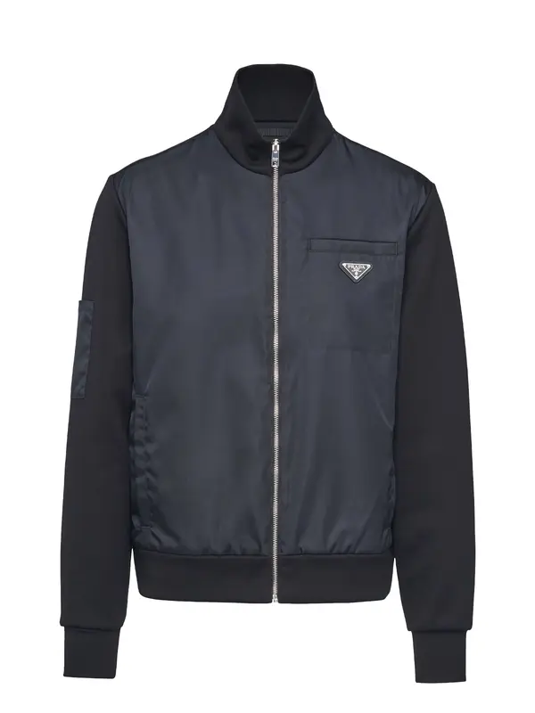 Prada Re-nylon Zip-up Sweatshirt - Black