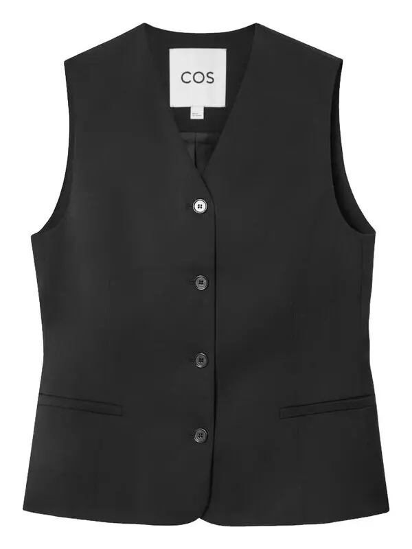 Cos Tailored Wool Vest - Black
