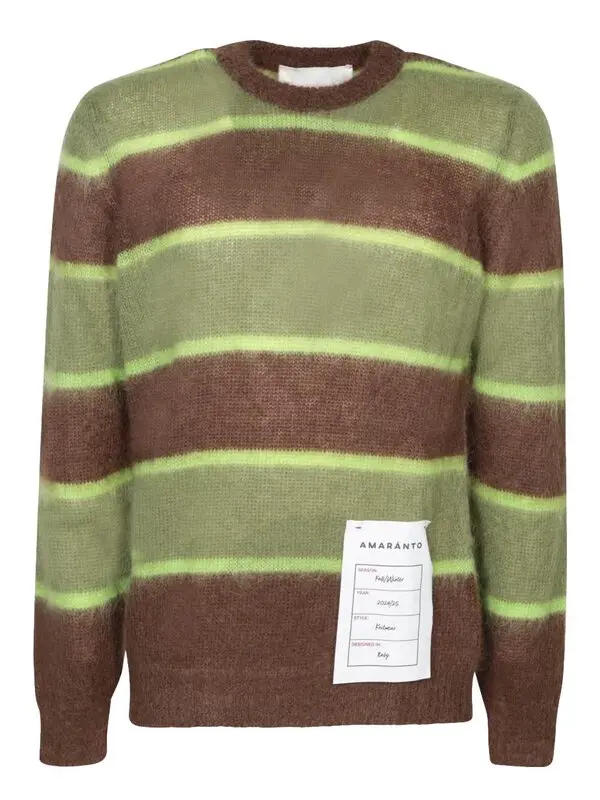 AMARANTO Striped Knitwear - Brown
