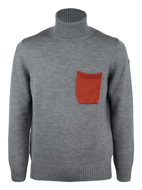 Paul & Shark Fine Wool Turtleneck Sweater - Gray