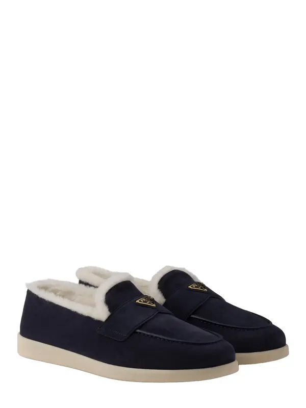 Prada Suede Loafers - Navy