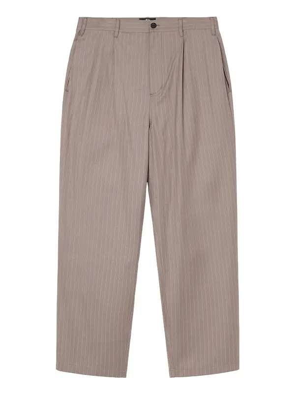 StÜssy Striped Volume Pleated Trouser - Brown