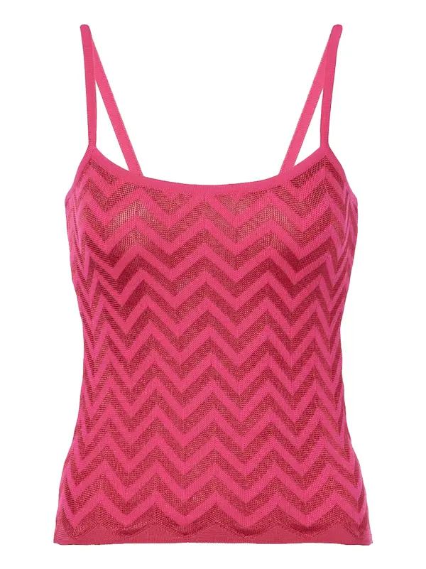 Missoni Zig Zag Cotton-blend Tank Top - Pink