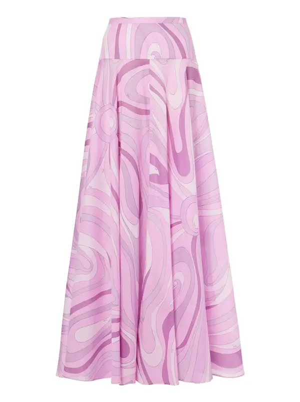 Emilio Pucci Marmo Printed Maxi Skirt - Pink